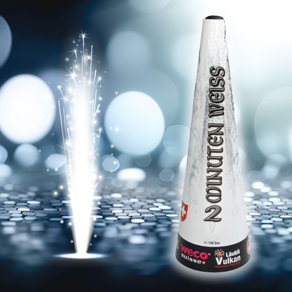 2-Minuten Vulkan weiss | Weco Feuerwerk